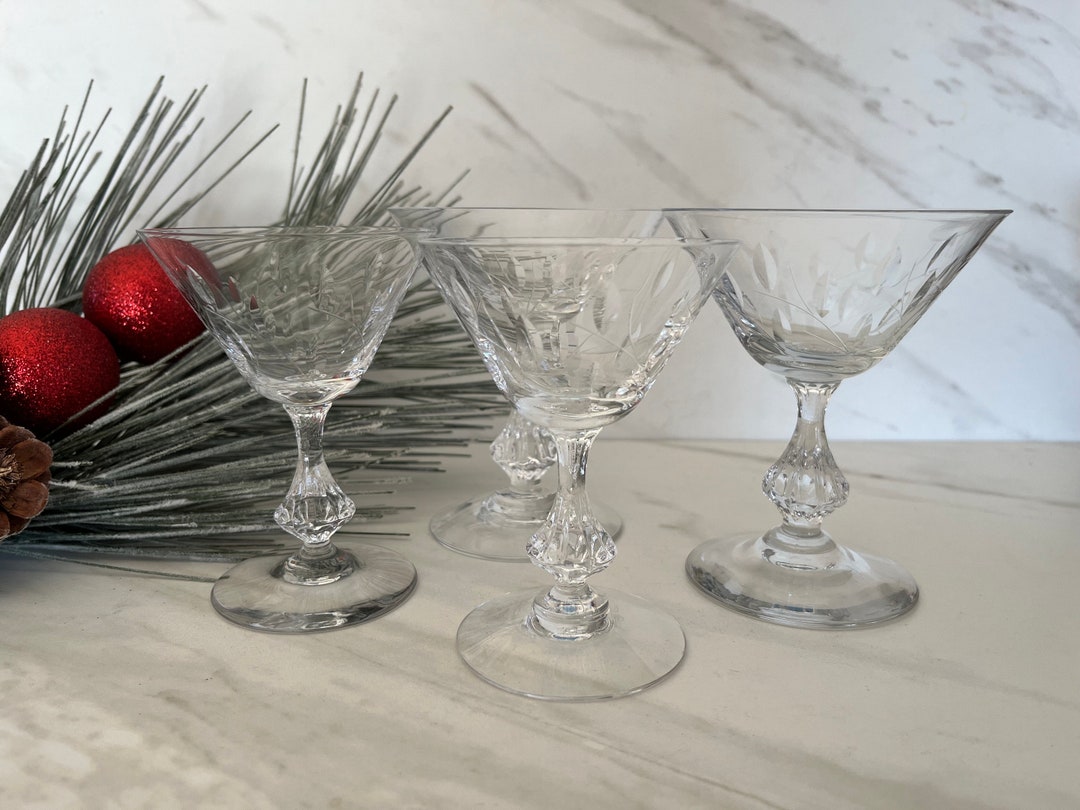 Antique Glassware Duncan Miller “willow” Vintage Crystal Cut Champagne ...