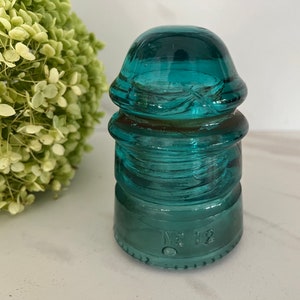 Antique Hemingray Blue Glass Insulator. Marked Hemingray. No. 12 *read ...