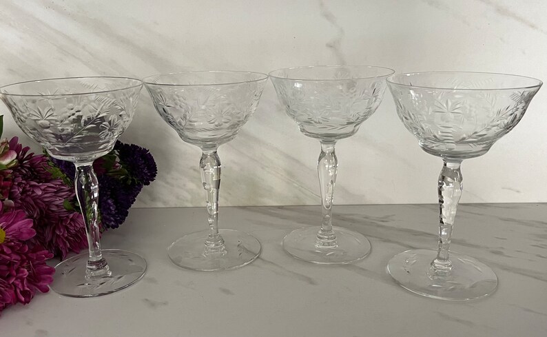 Vintage Bryce Style Stemware Polished Crystal Ornate Cup Stem - Etsy