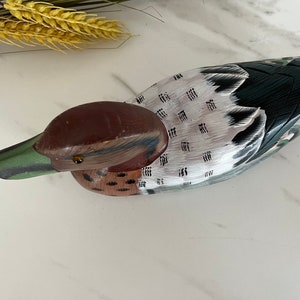 Wooden Duck Vintage Decoy. Handpainted Solid Wood Gorgeous 1970s ...