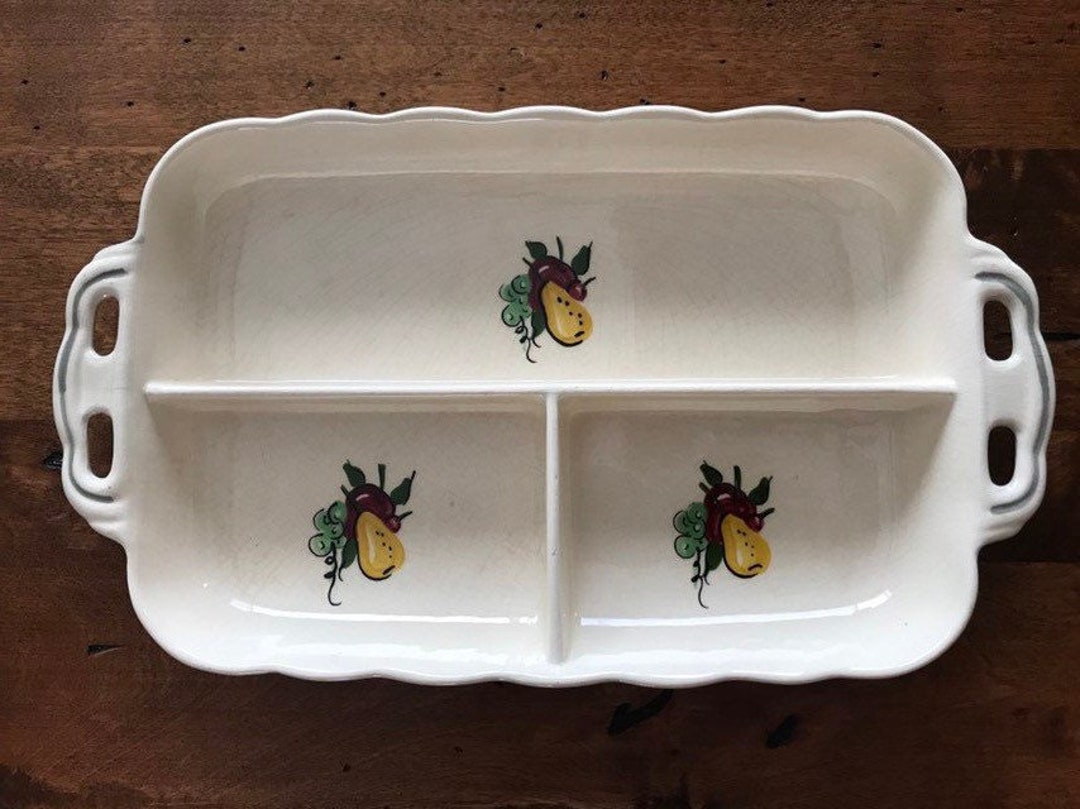 Farmhouse WM S. Frazier California Pottery Divided Serving Tray # 401 ...