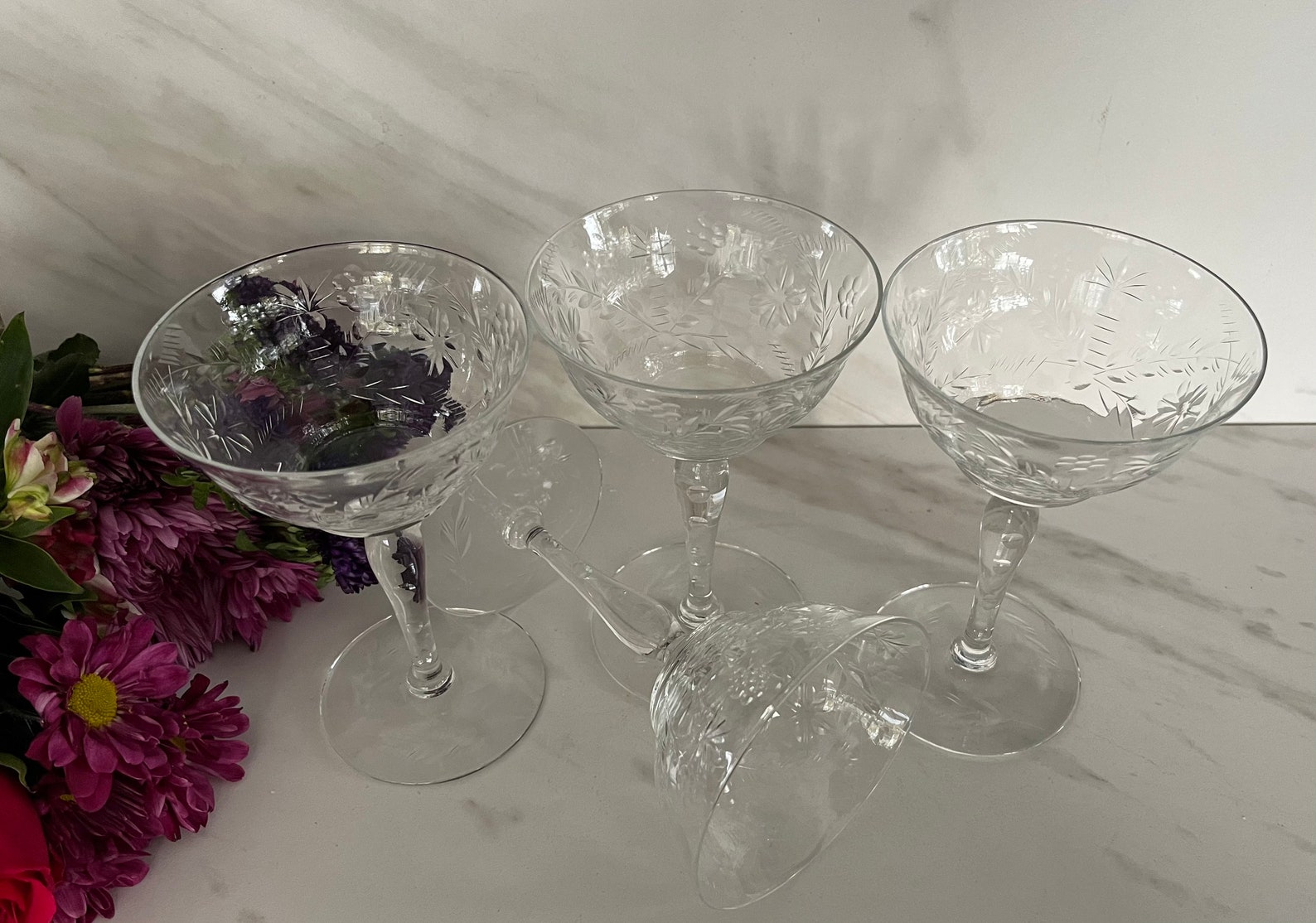 Vintage Bryce Style Stemware Polished Crystal Ornate Cup Stem - Etsy