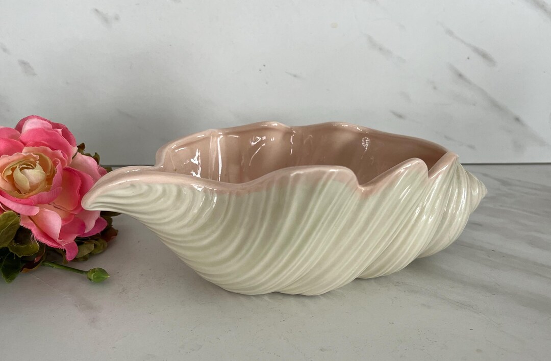 Sea Shell Conch Candy Bowl. Sea Shell Shaped Ceramic Bowl. Marked NAN ...