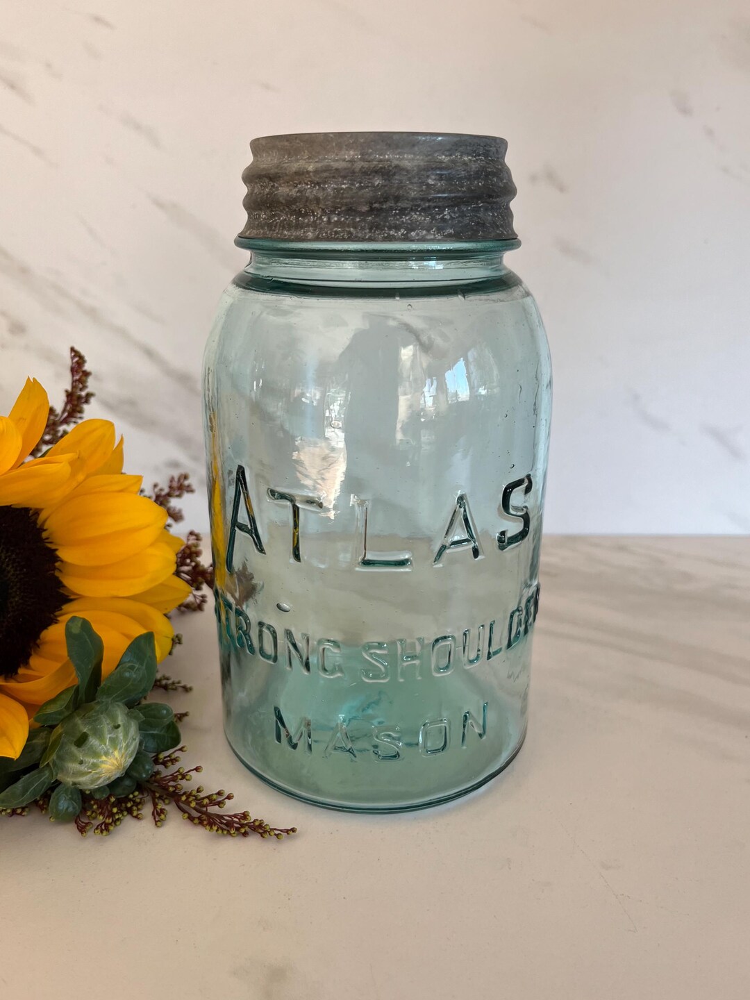 Antique Vintage Hazel Atlas Cornflower Blue Glass Perfect “strong ...