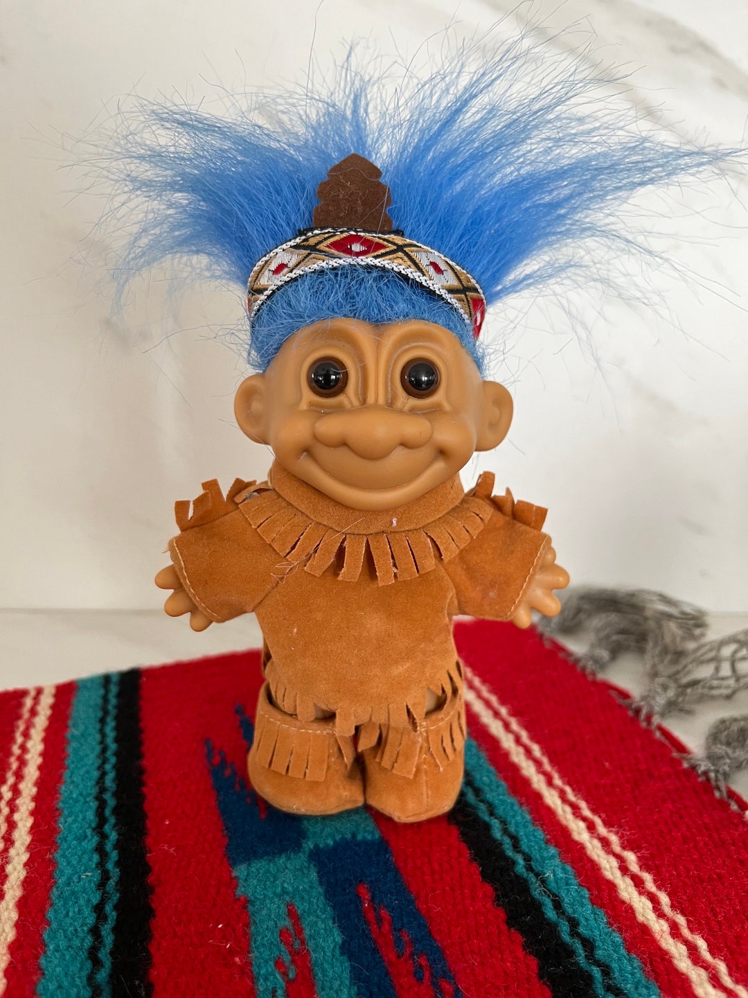 Vintage Native American Lucky Troll Doll. Russ Berrie and Company ...