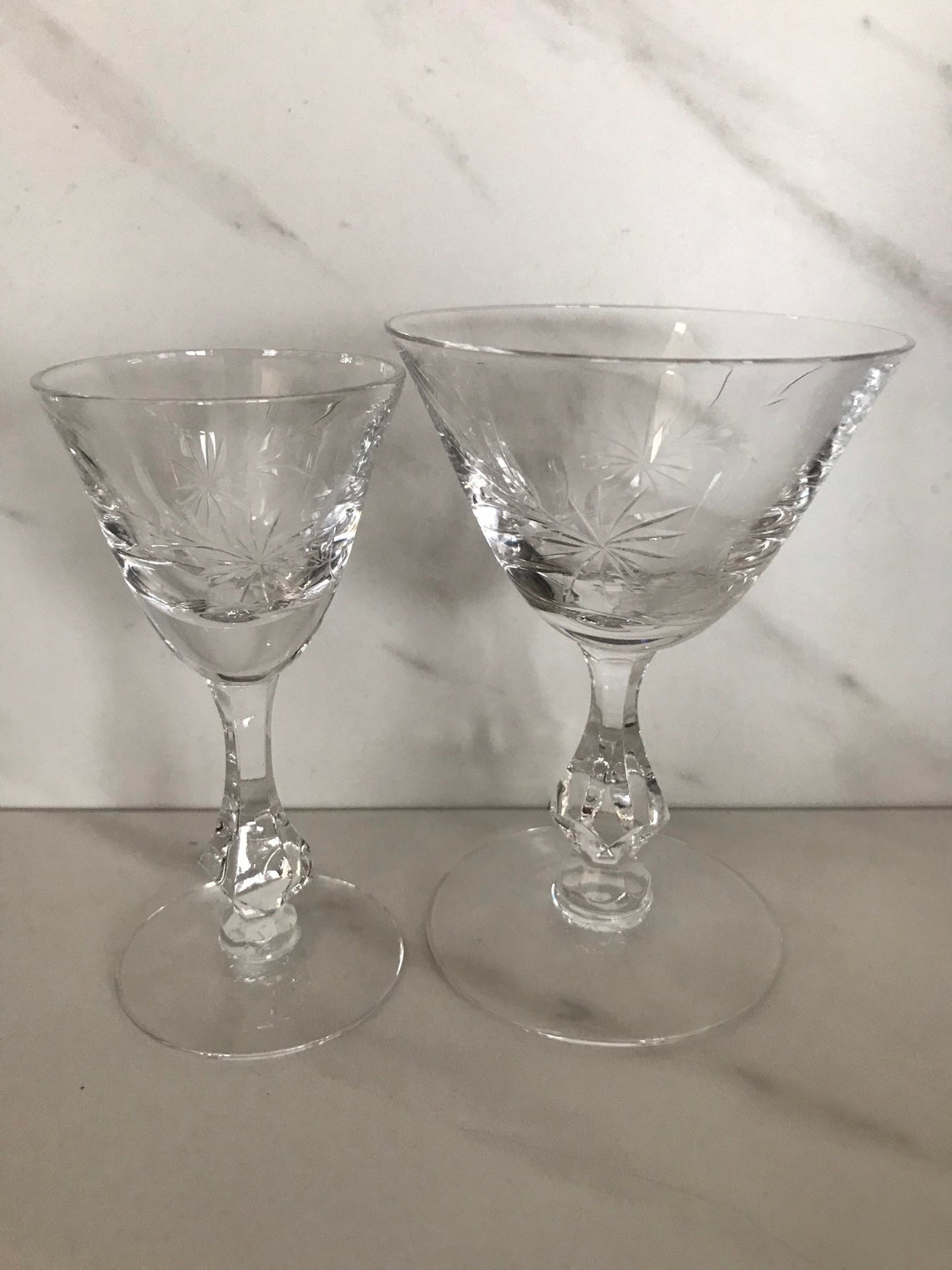 Vintage Crystal Polished Stemmed Aperitif Cordials and - Etsy