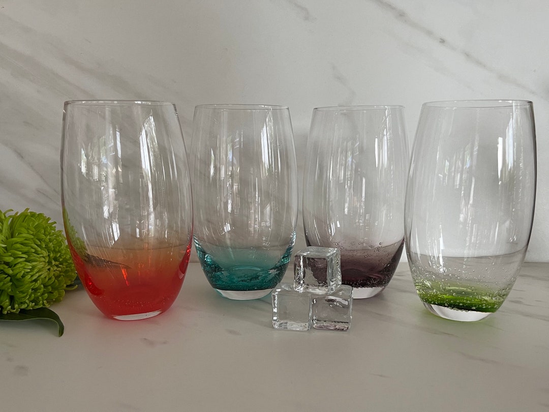 Vintage Large Roly Poly Style Colored Iced Tea, Lemonade or Cocktail ...