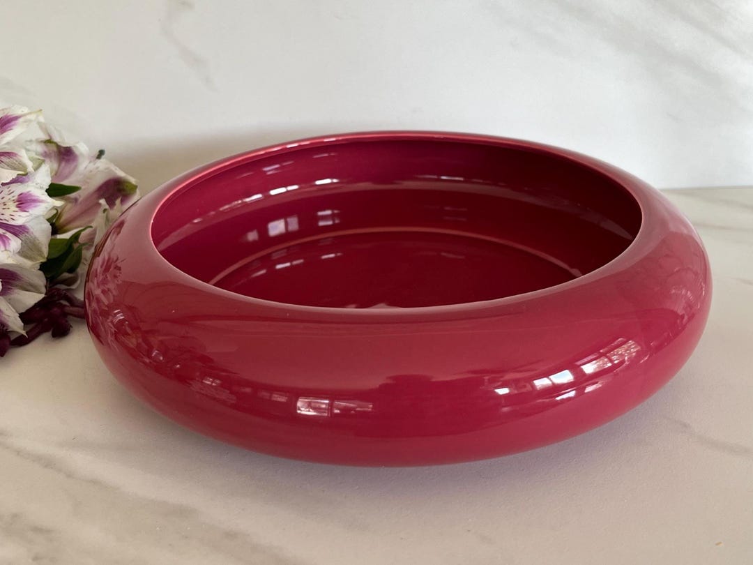 Vintage Inarco Planter: Mid Century Low Profile Magenta Succulent Dish ...