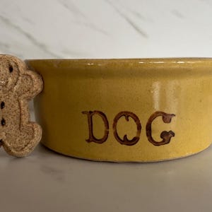 Yellow Ware DOG Feeding or Water Bowl. Ransbottom Robinson Pottery Co ...