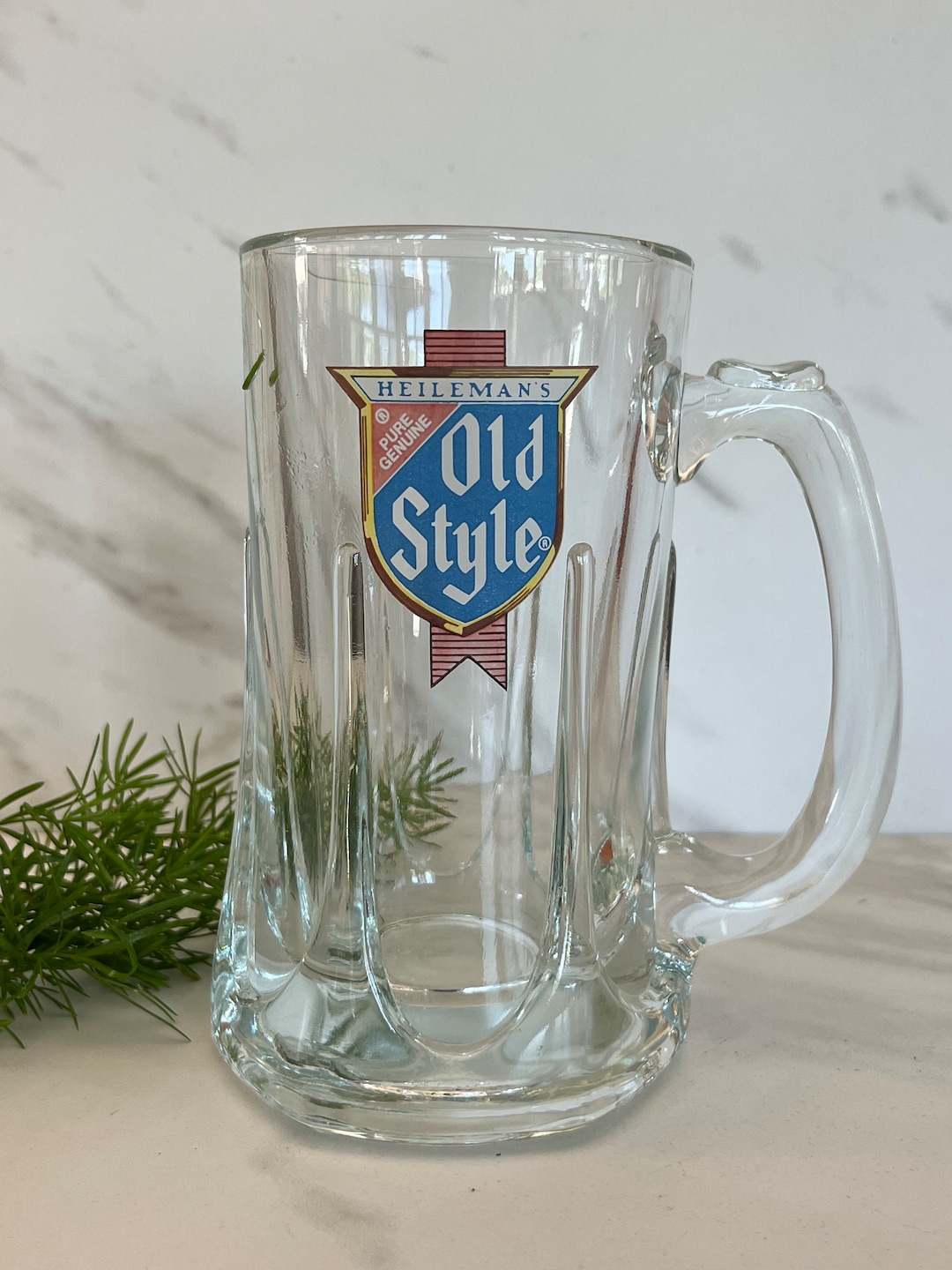 Old Style Beer Mug Vintage Heavy Glass Mug With Handle 1960s - Etsy