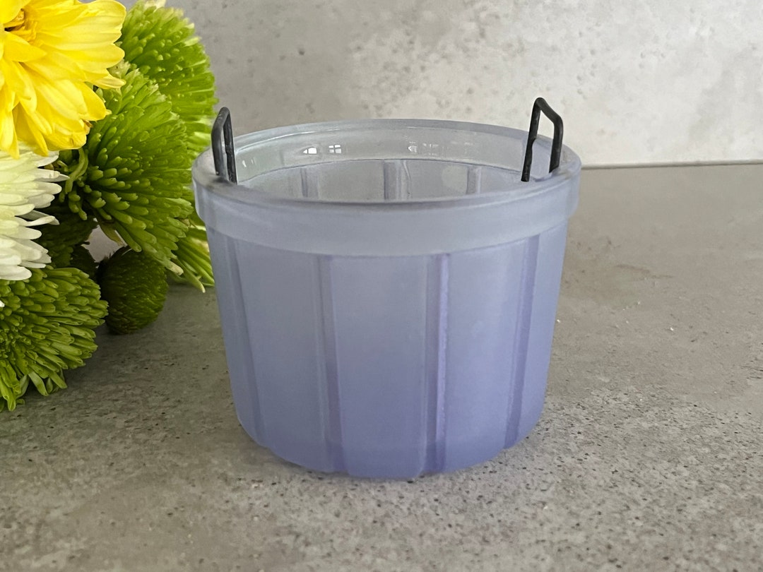 Bushel Barrel Vintage Blue Satin or Frosted Glass Pin or Trinket Dish ...