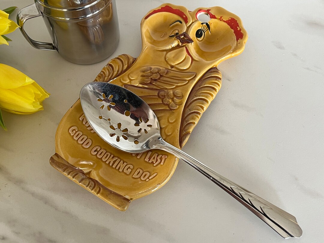 Vintage Rooster Farmhouse Ceramic kiss the Cook Florida Souvenir Spoon ...