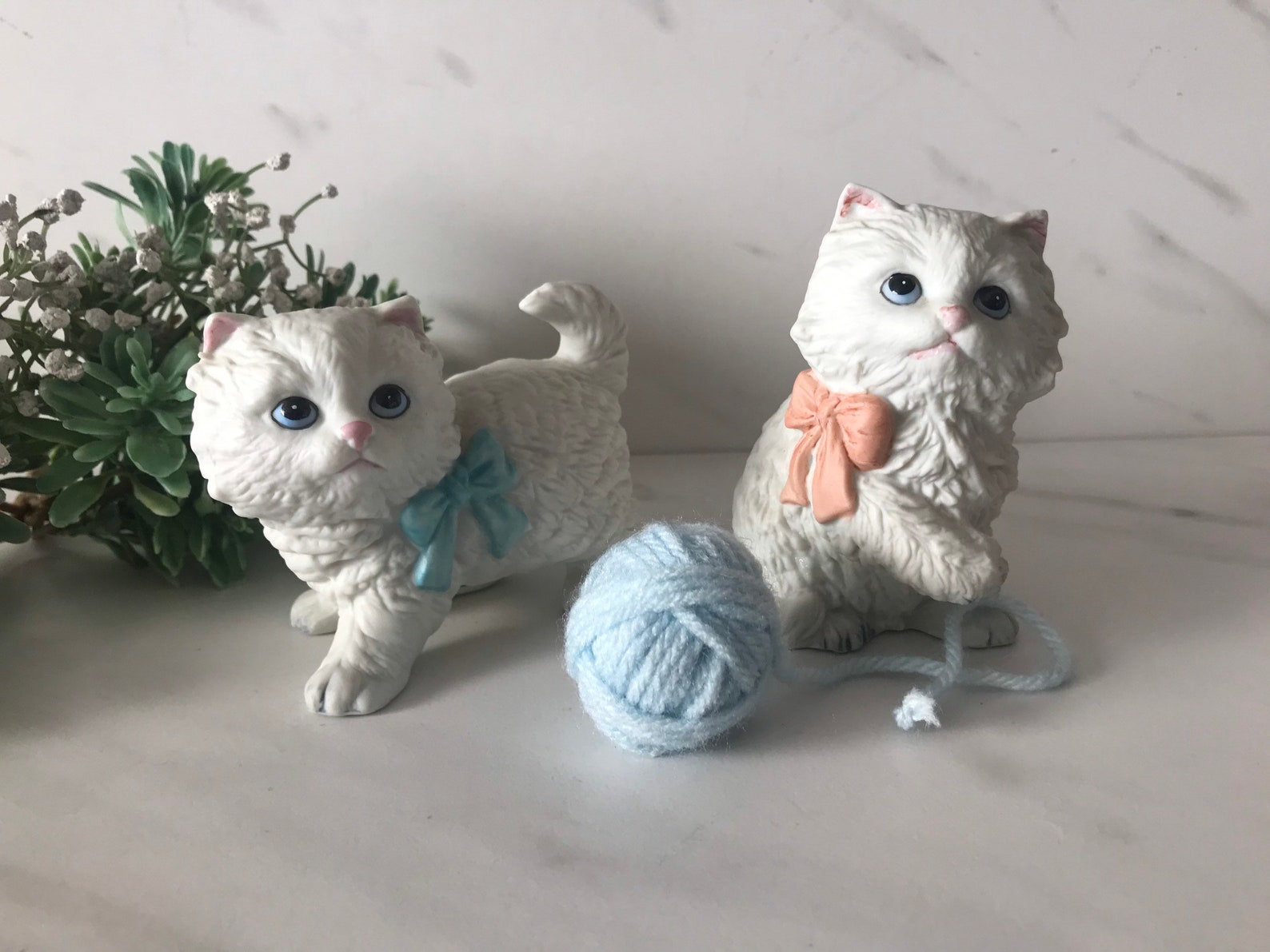 Cat Vintage Bisque White Persian Cats or Kitties. Made by | Etsy