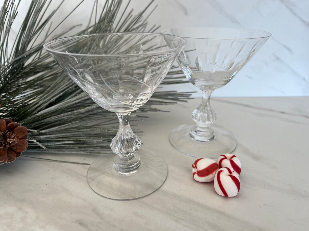 Antique Glassware Duncan Miller “willow” Vintage Crystal Cut Champagne ...