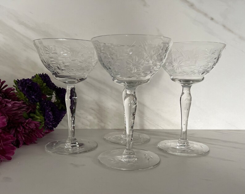 Vintage Bryce Style Stemware Polished Crystal Ornate Cup Stem - Etsy