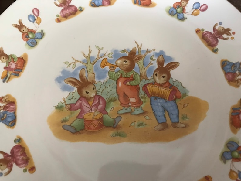 Vintage Ceramic Toddlers Bunny Plate. Unmarked 1980s - Etsy