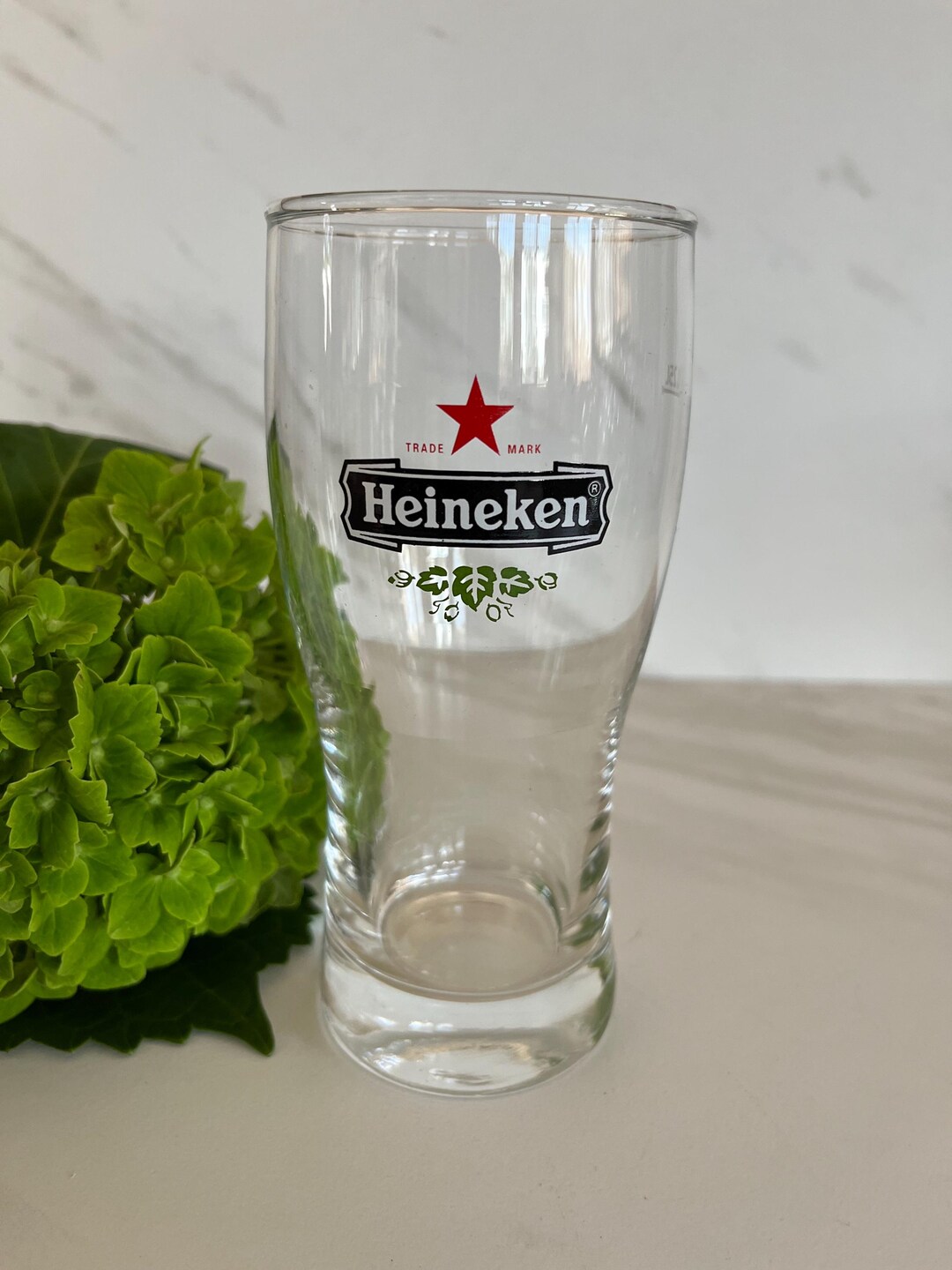 Heineken Red Star Vintage Beer Glass. Etched Heineken Logo on Bottom ...