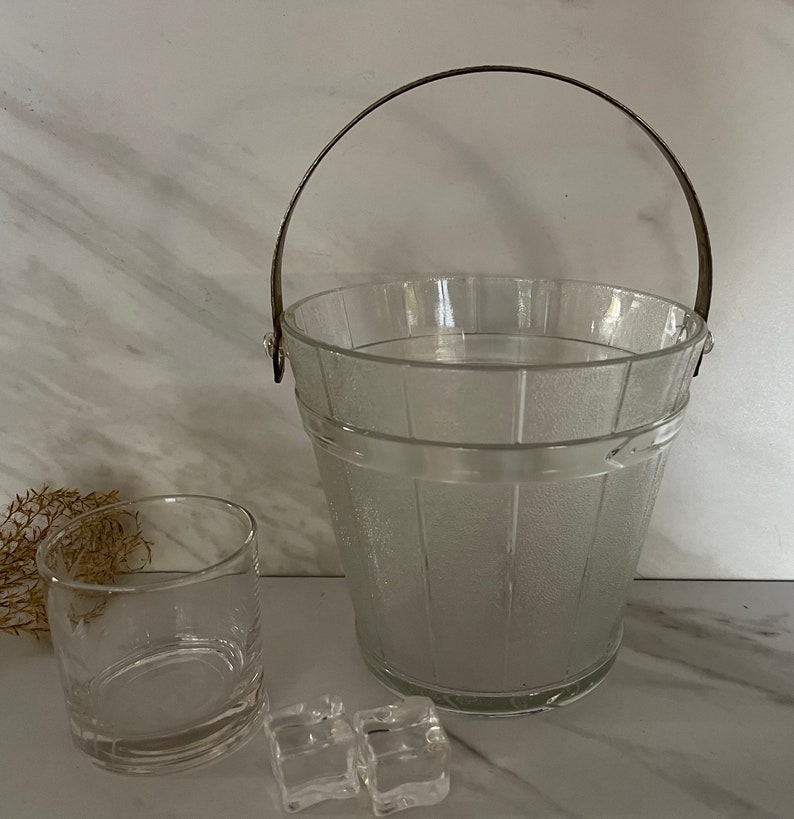 Vintage Glass Ice Bucket Bucket Made In 1950s Made By Etsy
