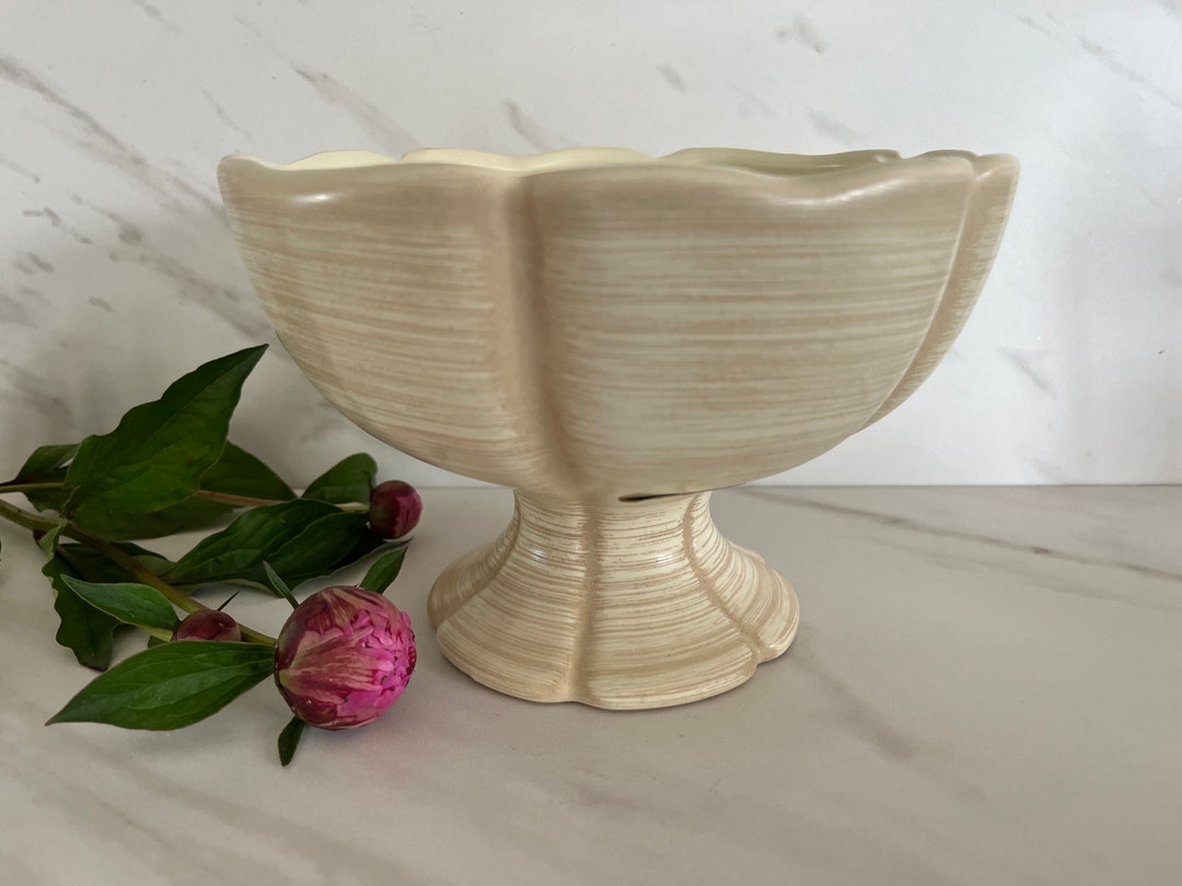 Mid Century Style Cream Haeger Pottery Large Round Planter Marked ...