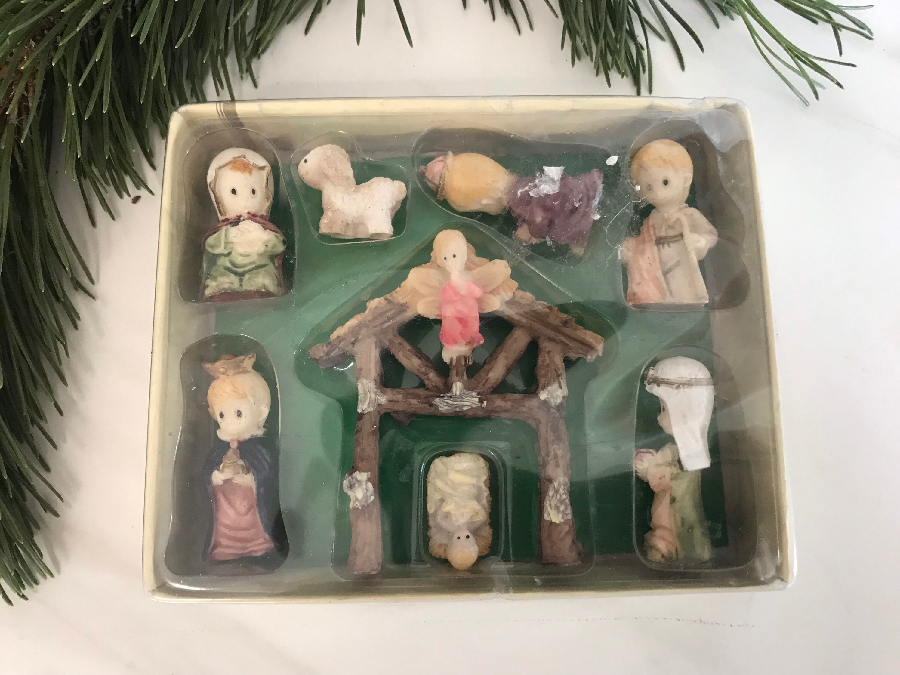 Vintage Dollar Tree 8 Piece Resign Nativity Set. Original Box. | Etsy