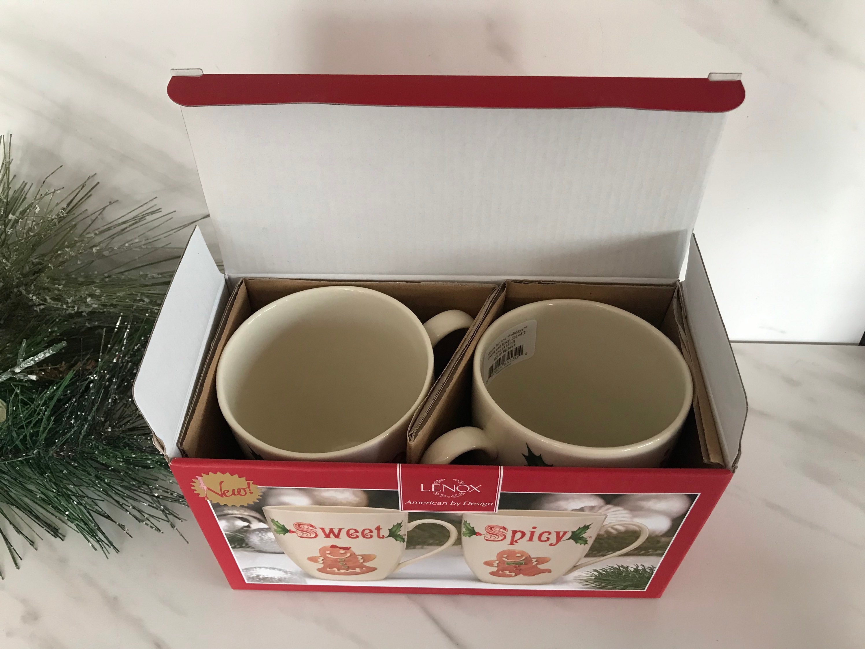 Mugs Original Box Lenox Gingerbread Sweet and Spicy Coffee Tea Mug Set ...