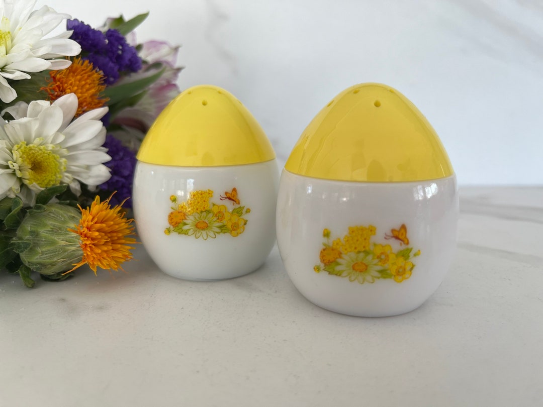 Avon Vintage Milk Glass Buttercup Salt and Pepper Shakers. Set of Two ...