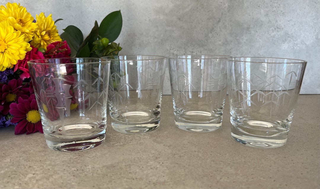 Noritake Sasaki Crystal Etched Bamboo Vintage Noritake Whiskey or Ricks ...