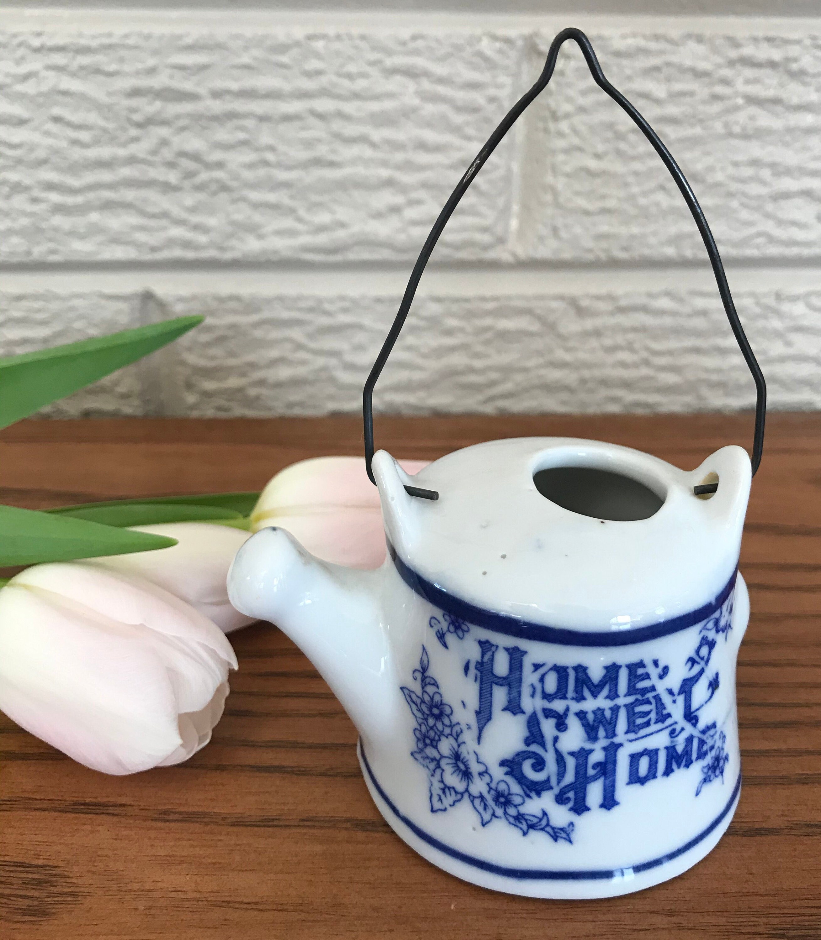Vintage Home Sweet Home Miniature Porcelain Tea Kettle with | Etsy