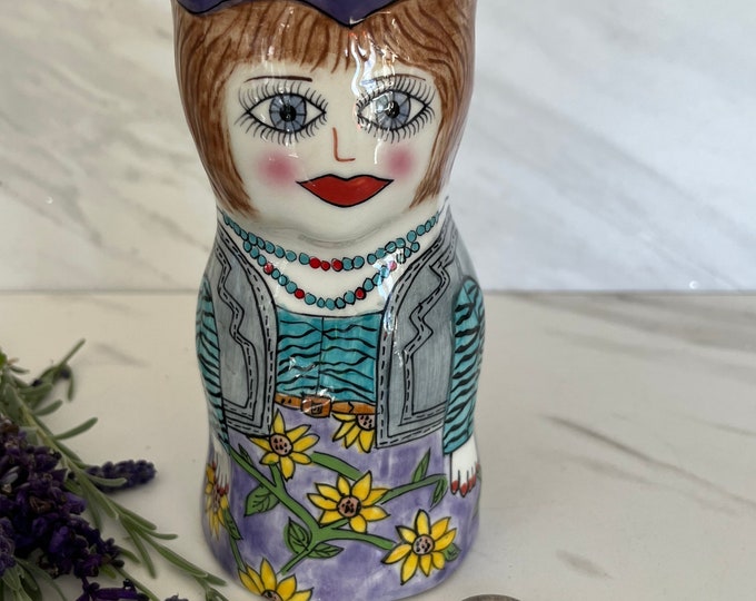Susan Paley Art Pottery Bank “ Miss Erica”. Signed on Bottom Susan ...