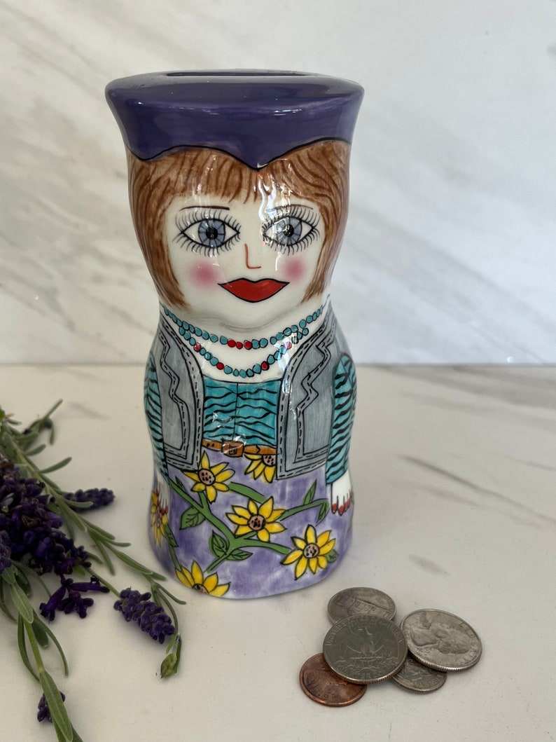 Susan Paley Art Pottery Bank Miss Erica. Signed on Bottom - Etsy
