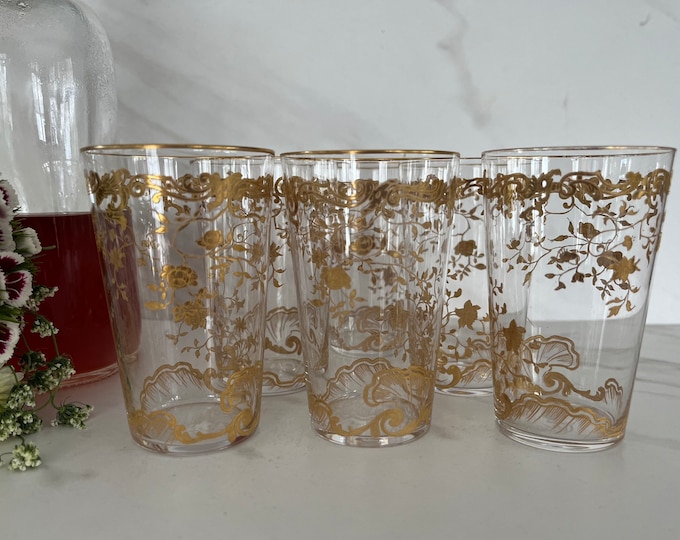 Antique Baccarat Louis XV Pattern Gold Crystal Collection. 1903-1910 ...