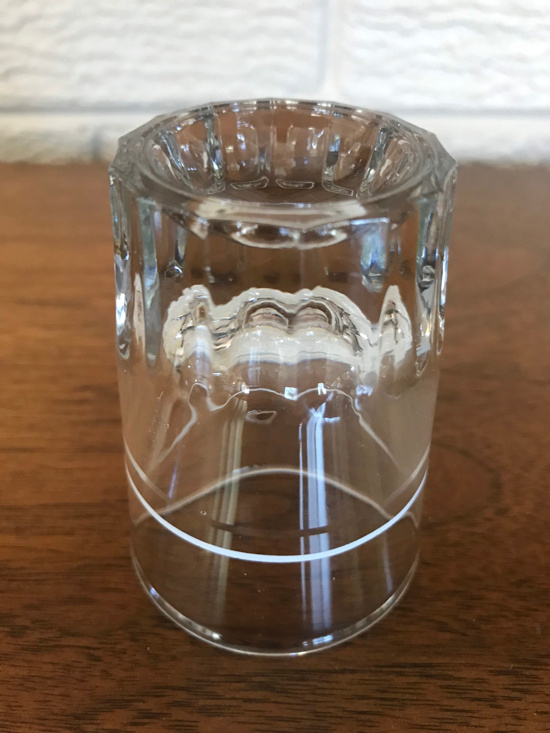 Vintage Heavy Shot Glass Set Classic White Band Fluted Bottom. | Etsy