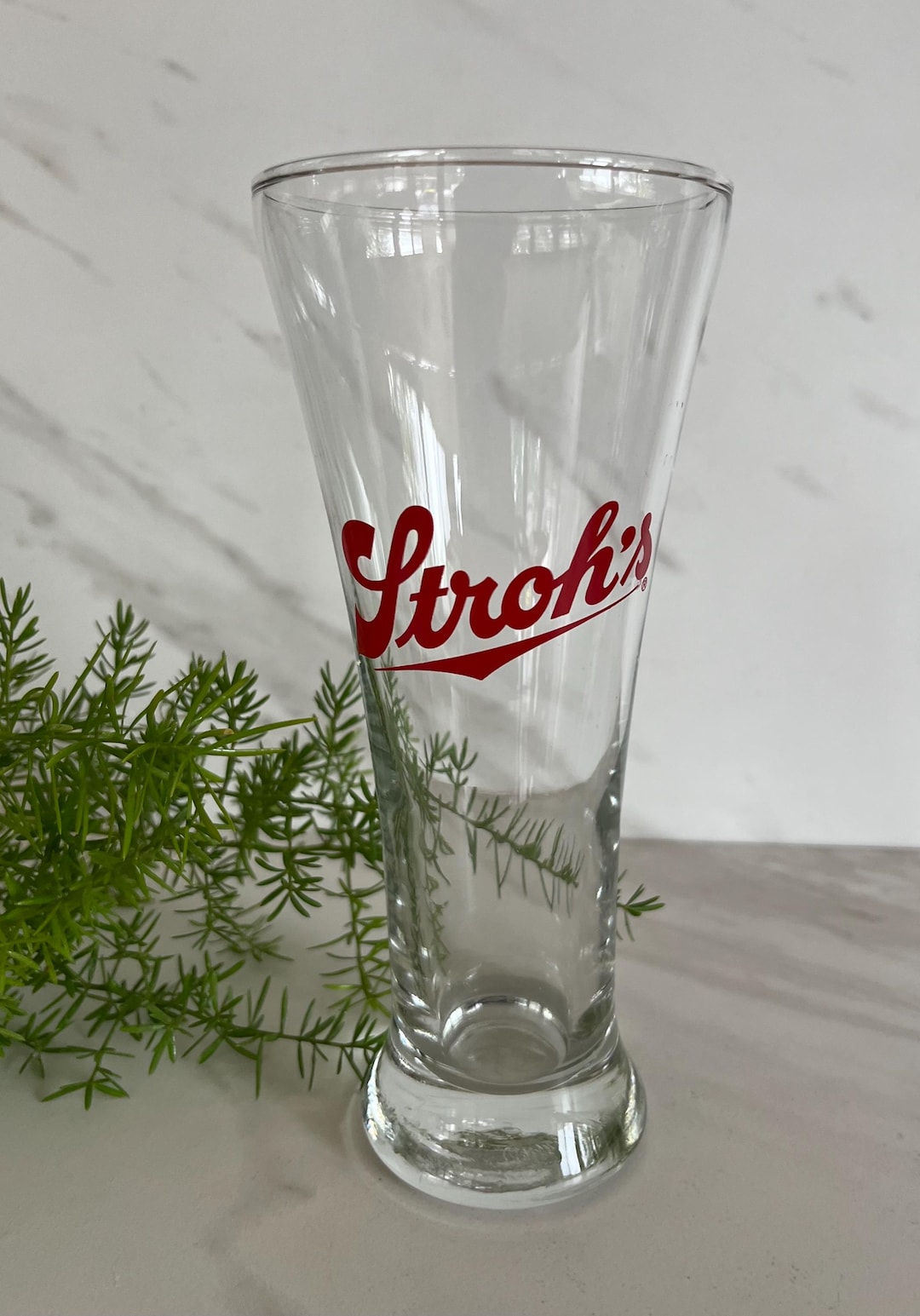 Stroh’s Vintage Classic Beer Pilsner Libbey Glass. Red Logo 1960/1970’s ...
