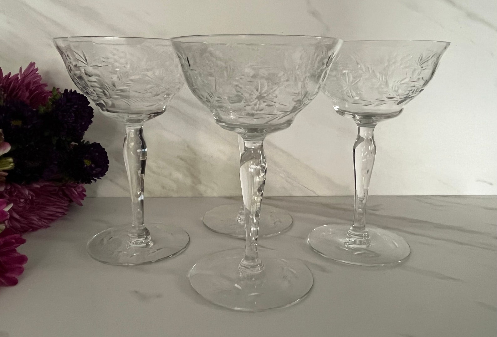 Vintage Bryce Style Stemware Polished Crystal Ornate Cup Stem - Etsy