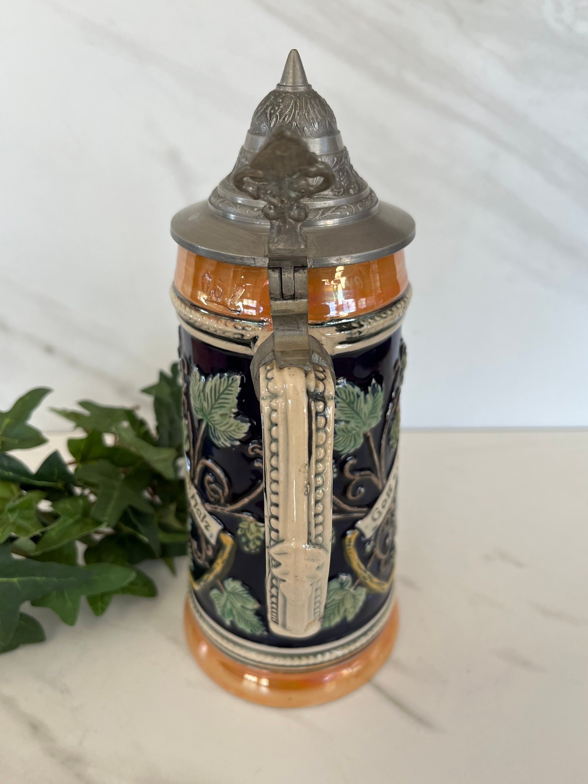 German Vintage Stein With Pewter Lid. Made in Germany. Marked #2029 ...