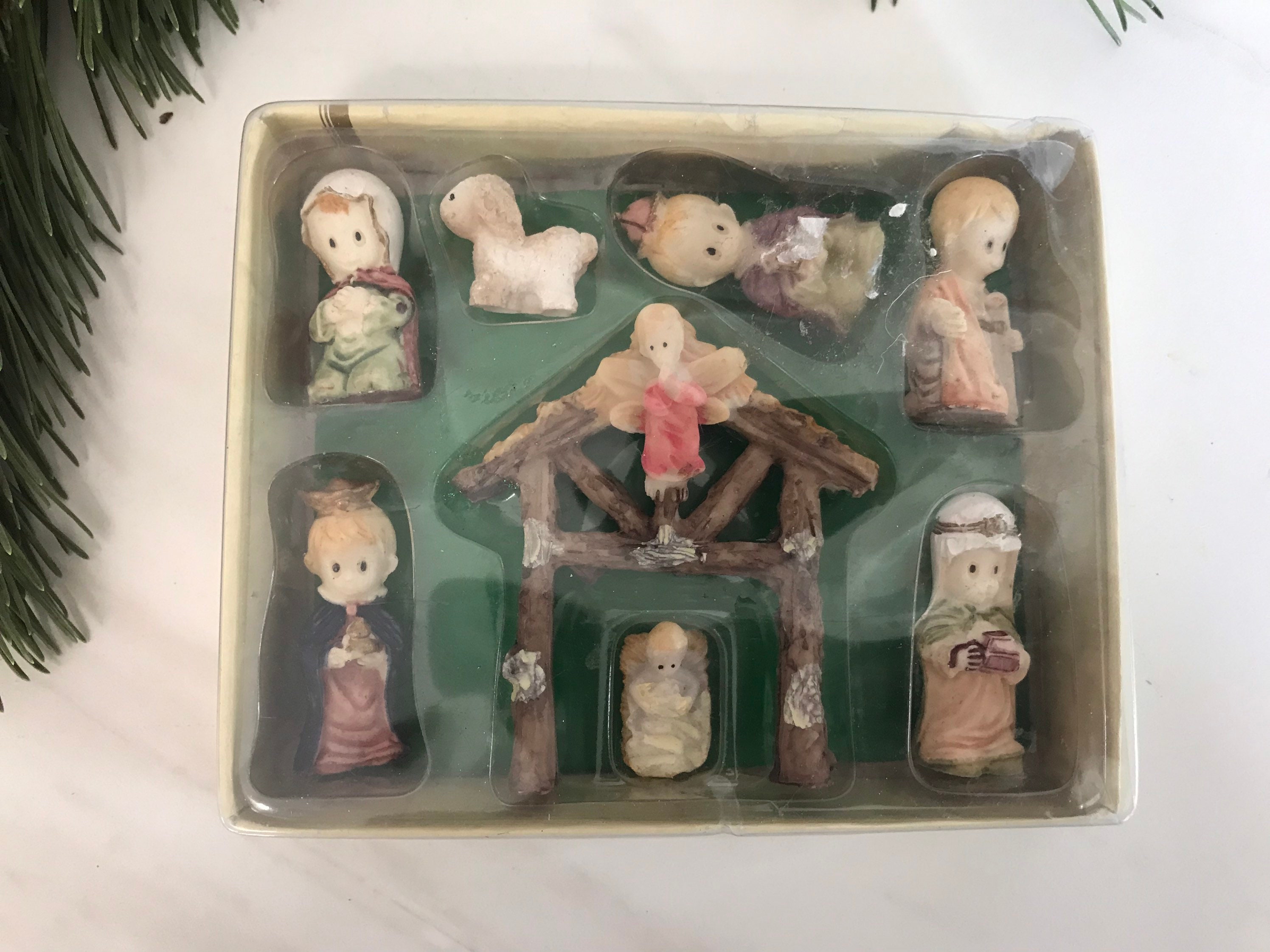 Vintage Dollar Tree 8 Piece Resign Nativity Set. Original Box. | Etsy