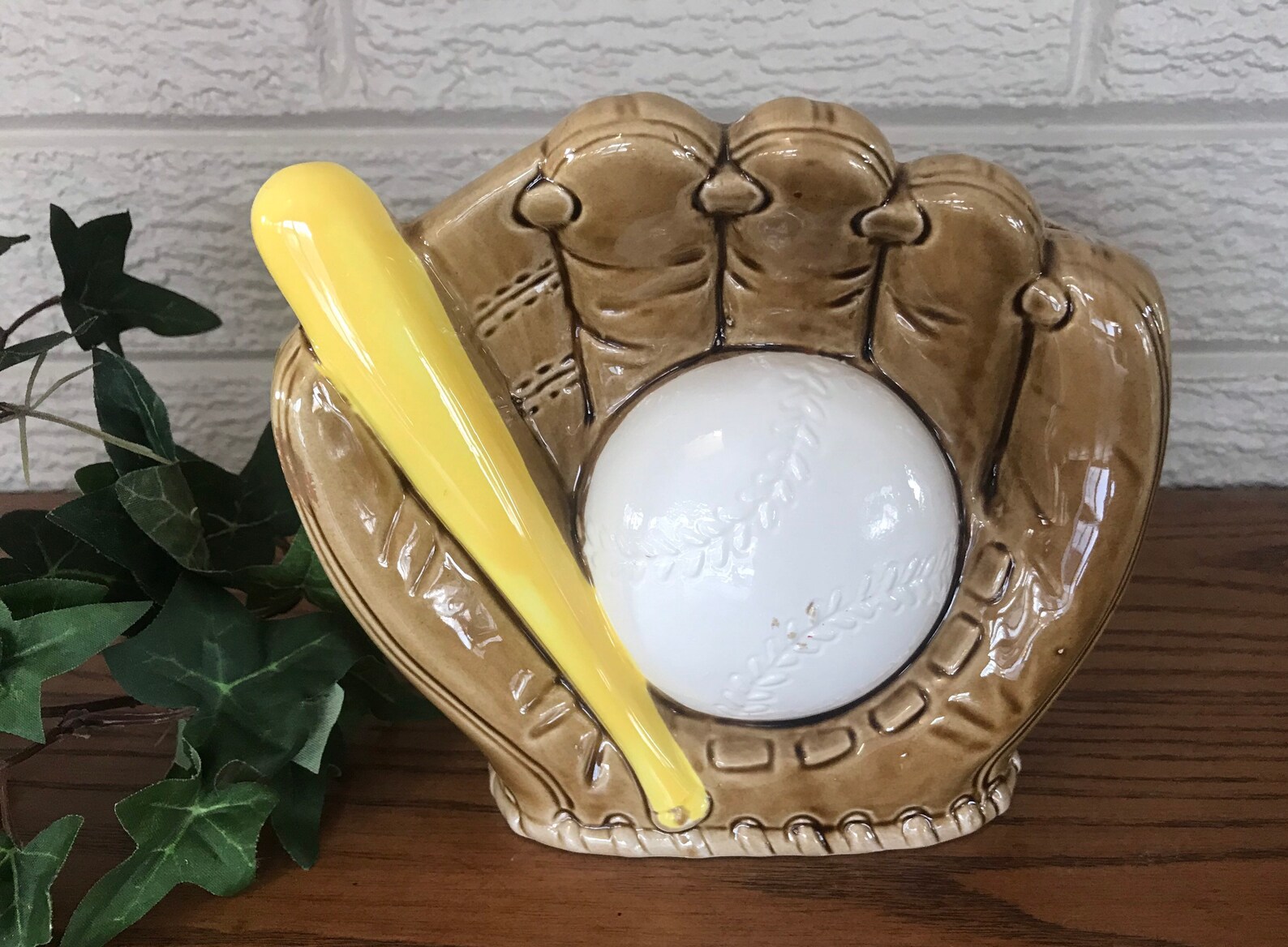 Baseball Replo Vintage Ceramic Baseball Glove Ball and | Etsy