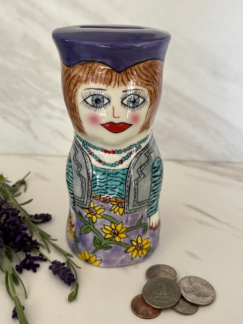 Susan Paley Art Pottery Bank Miss Erica. Signed on Bottom - Etsy