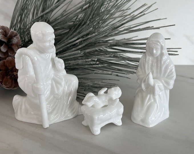 Vintage Porcelain Nativity Set. Three Piece 1980’s With Original Box ...