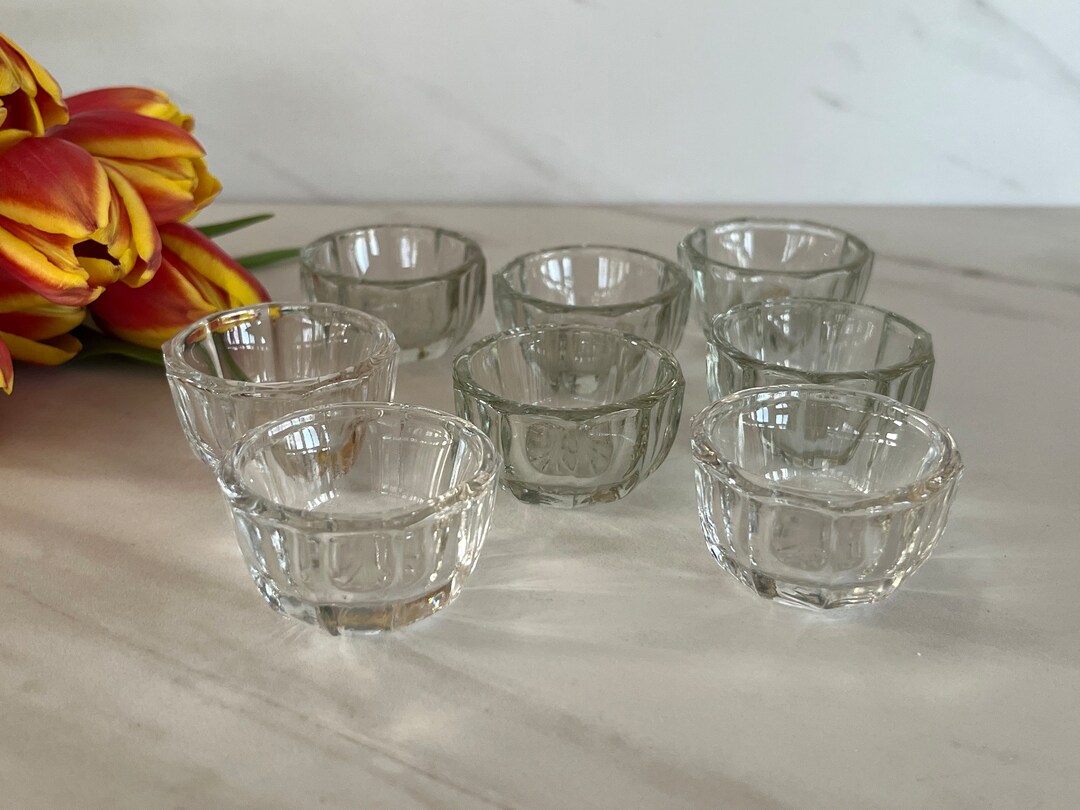 Antique Vintage Glass Salt Cellars or Salt Dips. Set of 8 . - Etsy