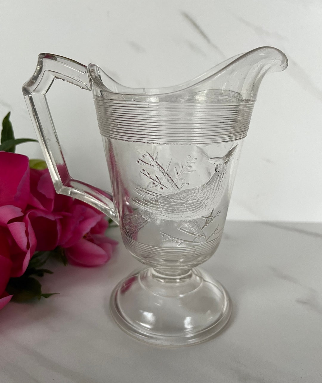 Flint Glass Co. APG Antique Clear Glass Cardinal Creamer or Small ...