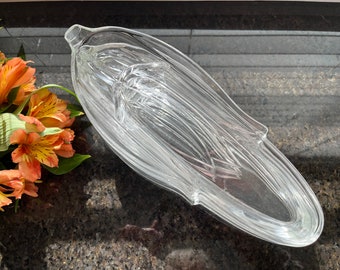 Set of 4 Glass Corn Cob Dishes / Vintage Corn Holders / Set of 4 ...