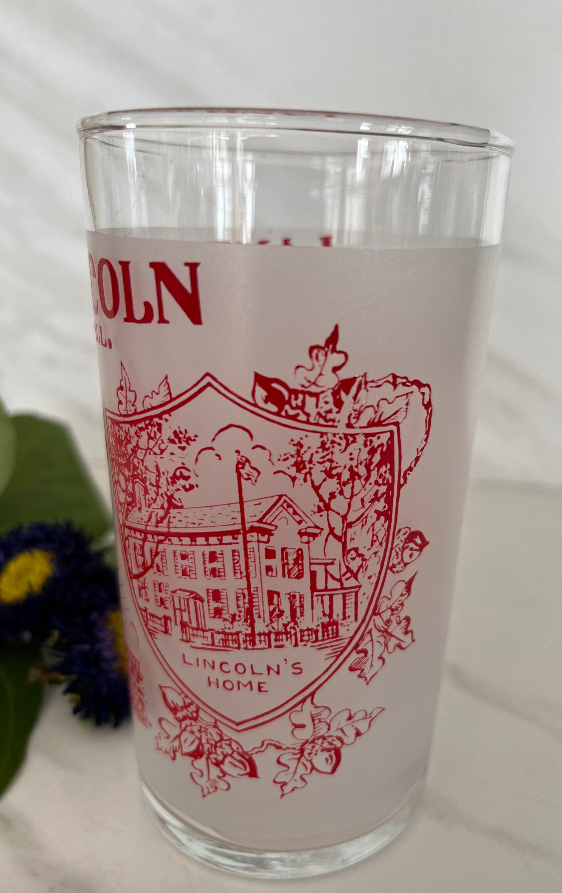 Lincoln Souvenir Glass. Land of Lincoln Springfield Illinois. - Etsy