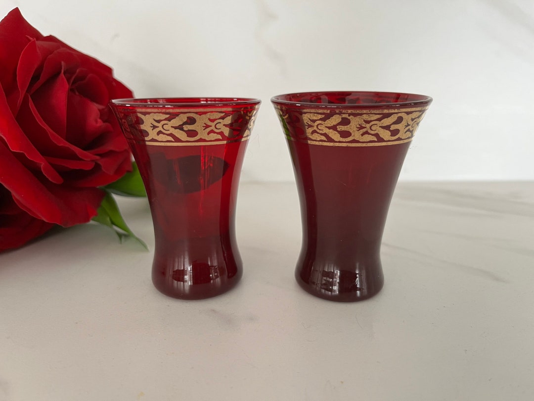 Valentines Day Toast Vintage Red Colored Shot, Cordials, Aperitif or ...
