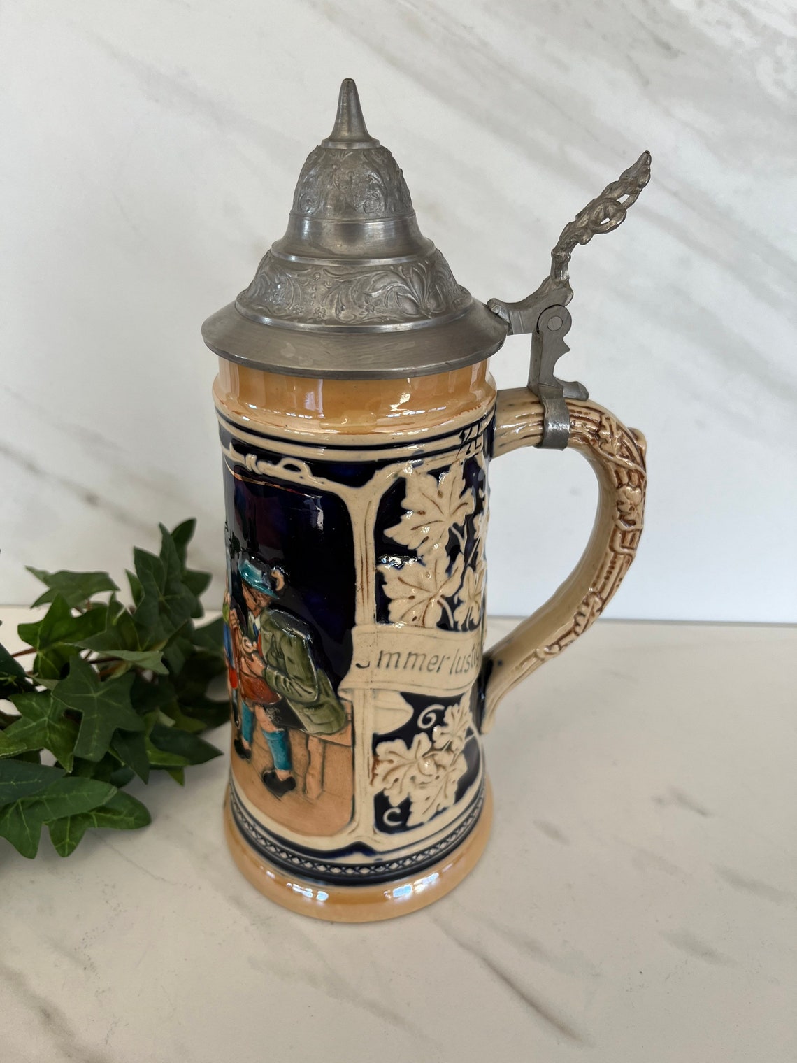 German Vintage Stein With Pewter Lid. Made in Germany. Marked #2029 ...