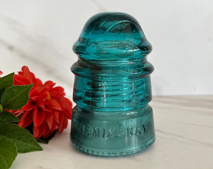 Antique Hemingray Blue Glass Insulator. Marked Hemingray. No. 12 *read ...