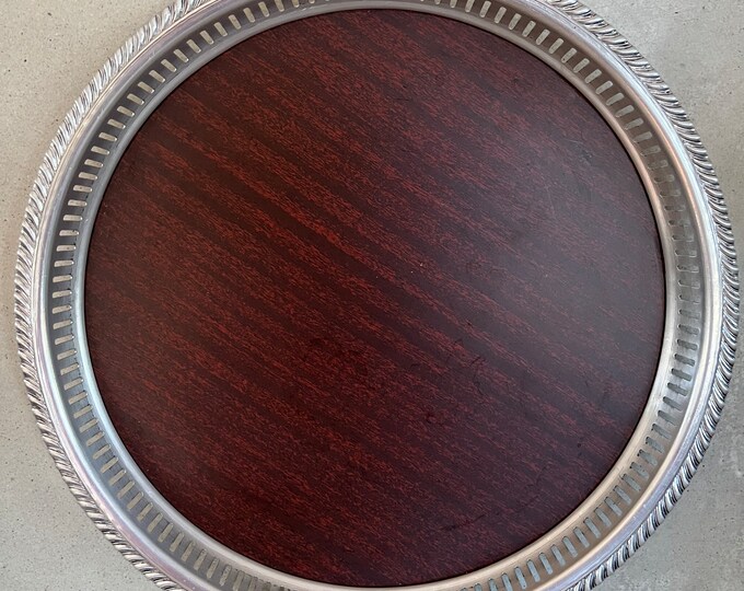 Bar Tray Wilson Ware Micarta Aluminum and Formica Vintage Round Serving ...