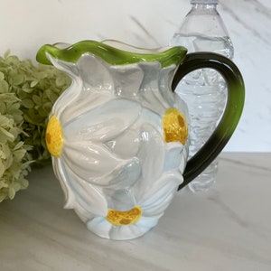 Telefloral Daisy Flower Pitcher or Vase Vintage Ceramic. Lemonade, Ice ...