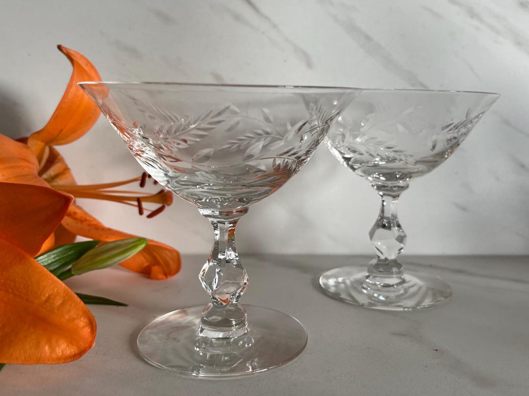 Tiffin Franciscan Arcadia Pattern Antique Vintage Crystal Oyster Coupe ...