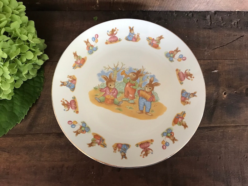 Vintage Ceramic Toddlers Bunny Plate. Unmarked 1980s - Etsy